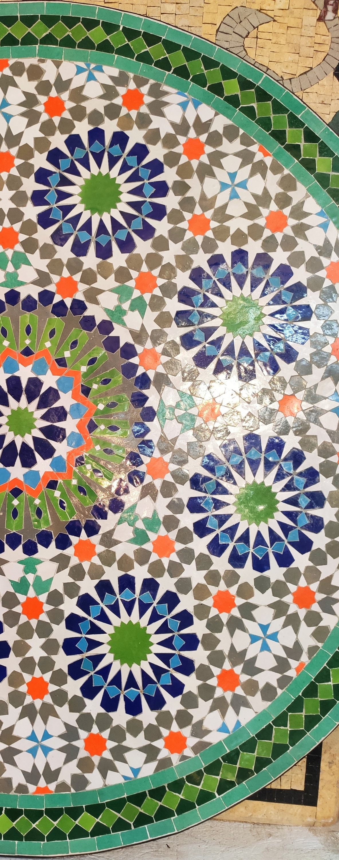 Handmade Fes Mosaic Round Tabletop: Colorful Tile Art - Etsy