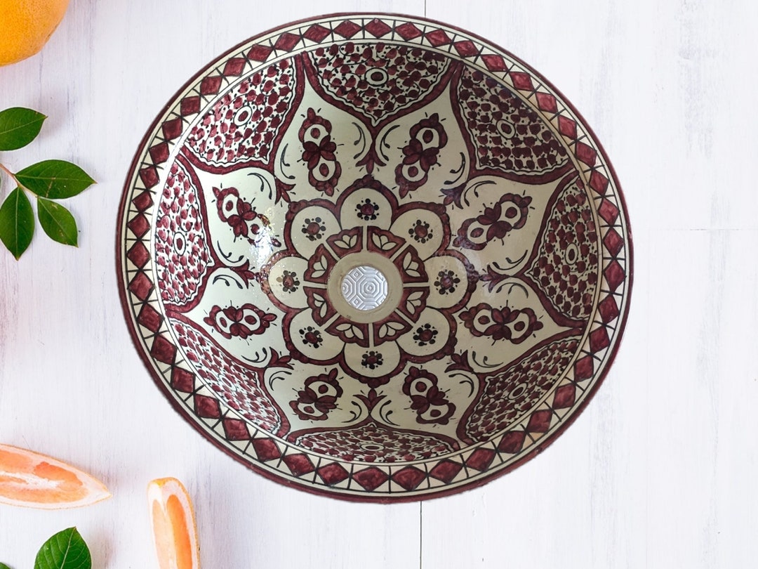 Red Ceramic Vessel Sink for Bathroom in Gemstone Colour - Etsy