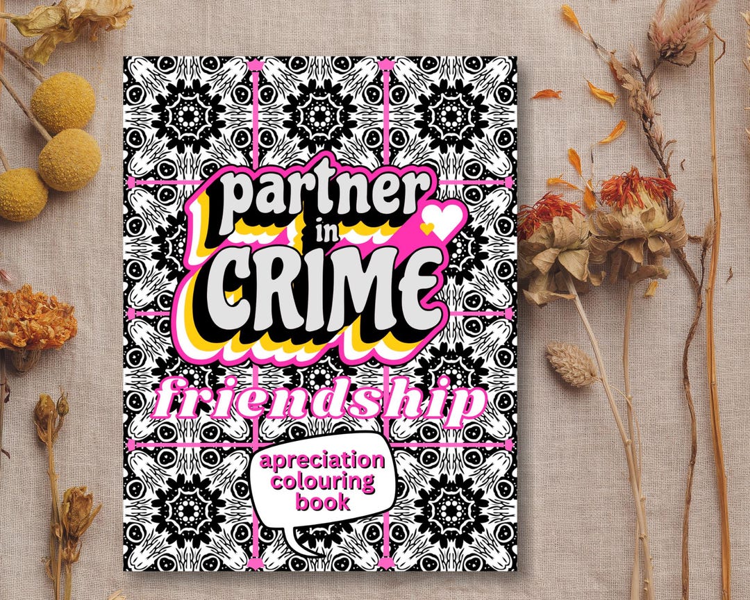 Partner in Crime Friendship Coloring Book | A4 Digital Download ...