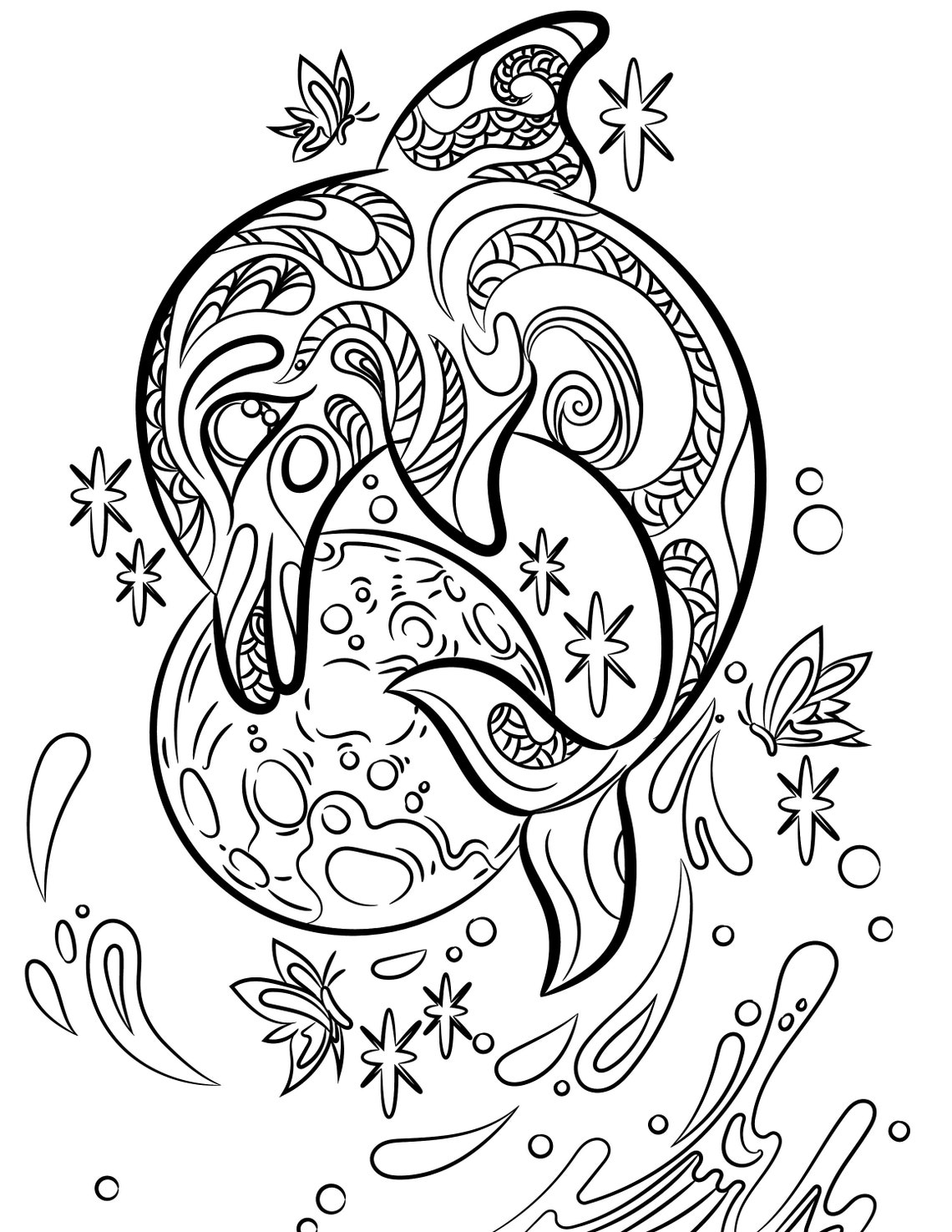 Moon Dolphin - Etsy