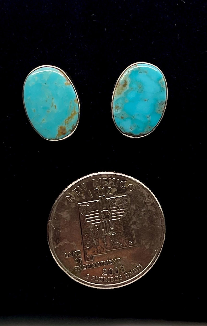 Vintage Dan Dodson Arizona Turquoise Stud Earrings Sterling - Etsy