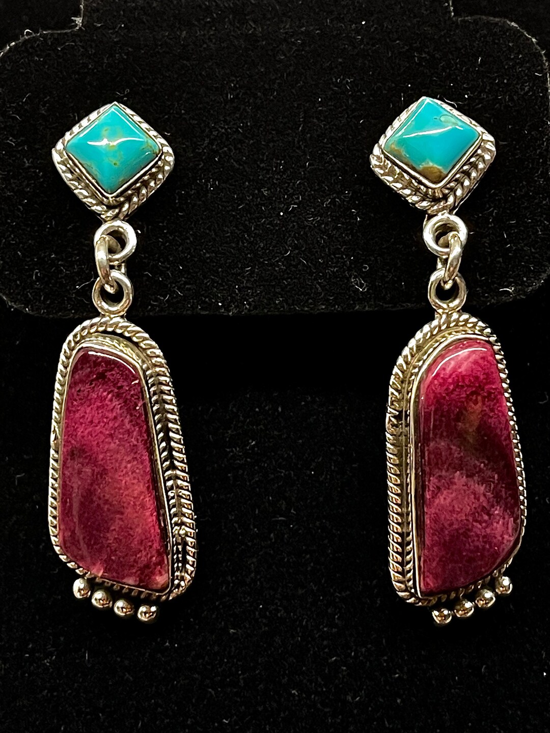 Dan Dodson Purple Spiny Oyster Kingman Turquoise Dangle - Etsy