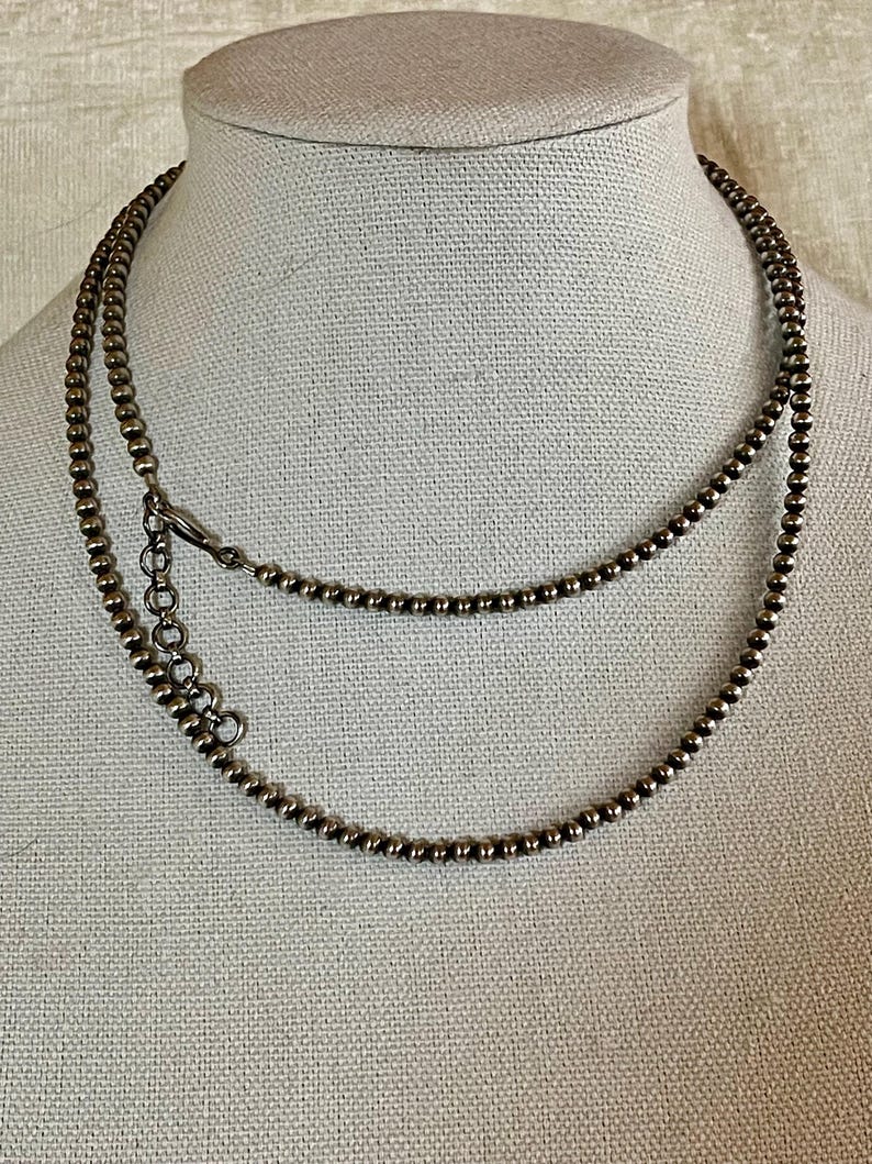 Vintage Dan Dodson 36” Sterling 4 Millimeter Navajo Style Pearl Sterling Chain - Etsy