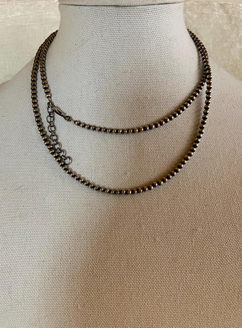 Vintage Dan Dodson 36” Sterling 4 Millimeter Navajo Style Pearl Sterling Chain - Etsy
