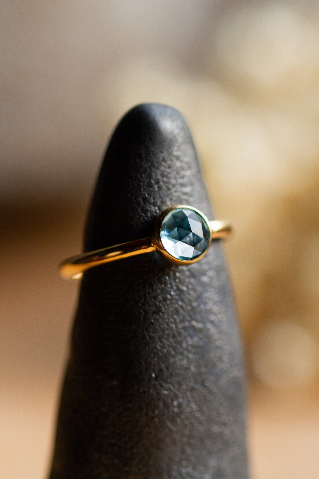 Blue Ice Ring - Gold Plated Silver 'swiss Blue' Topaz Ring - Natural ...