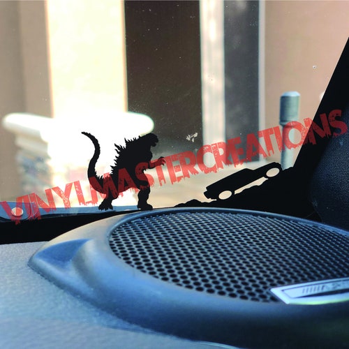 Godzilla Windshield Decal Godzilla Corner Godzilla Vinyl Decal - Etsy