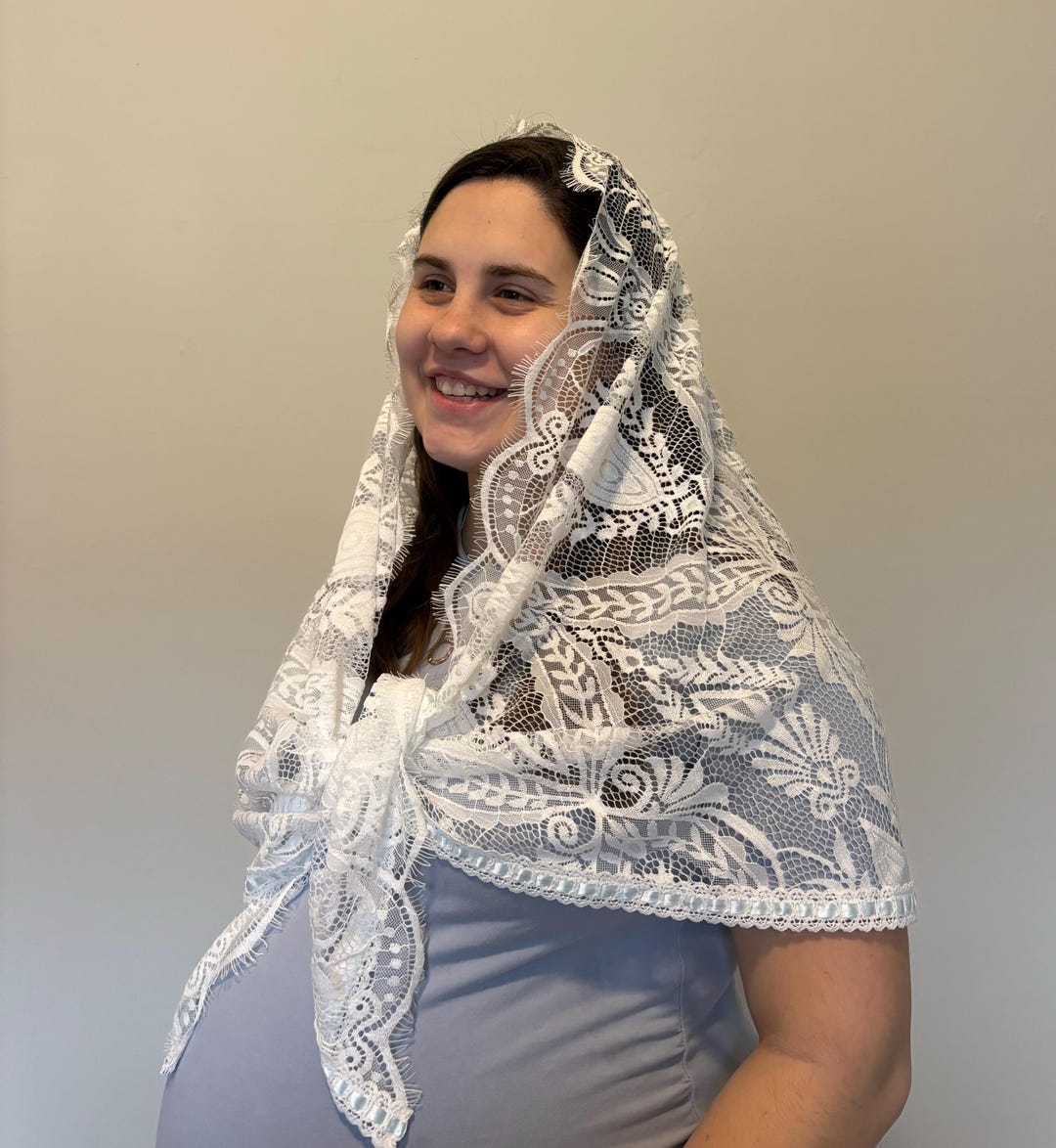 The "mary, Most Humble" Wrap Veil - Etsy