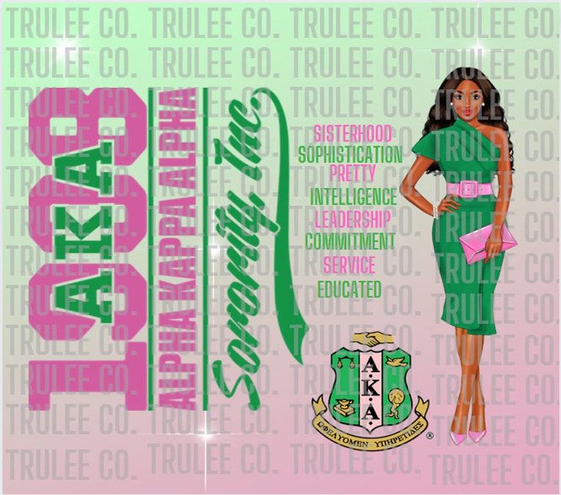 1908 Alpha Kappa Alpha Tumbler Sublimation PRINTABLE PNG, Tumbler ...