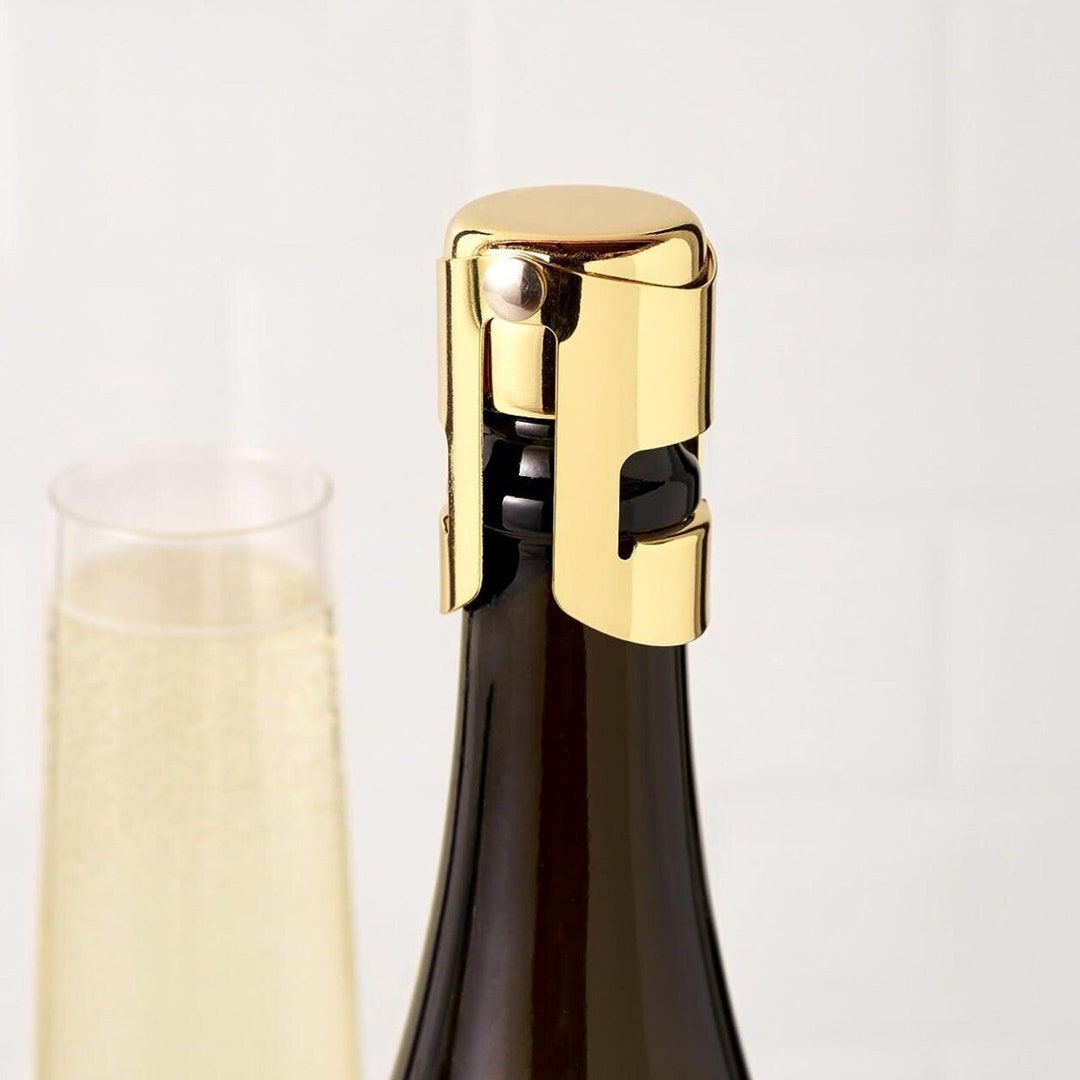 Set of 2 Gold Champagne Stoppers | Sparkline Wine Keeper | Prosecco ...