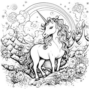 50 Unicorns Coloring Pages | Instant Download. Cute Unicorn Designs for ...