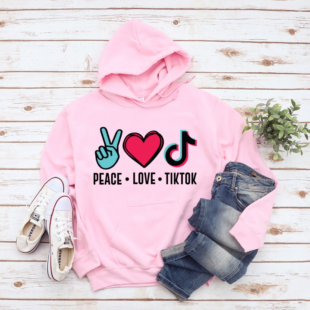 Peace Love Tiktok Hoodie Tiktok Sweatshirt Tiktok Hoodie For Etsy