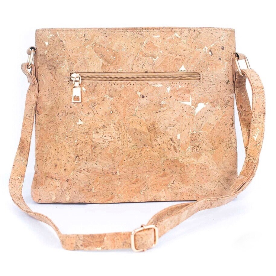 Cork Crossbody Bag, Gold Flecked Cork Handbags, Genuine Natural Vegan ...