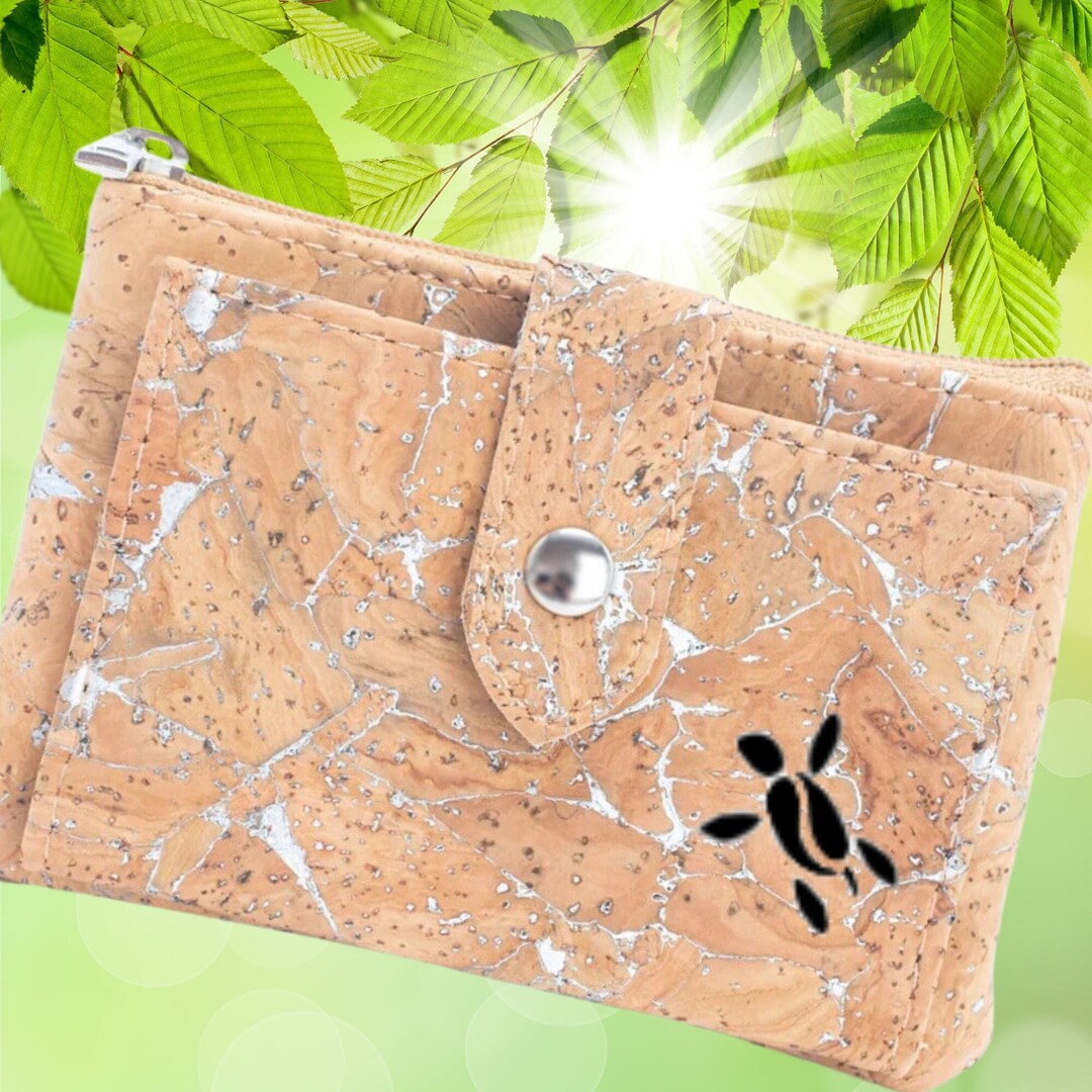 Metallic Gold or Silver Cork Mini Wallet, Credit Card Wallets, Cork ...