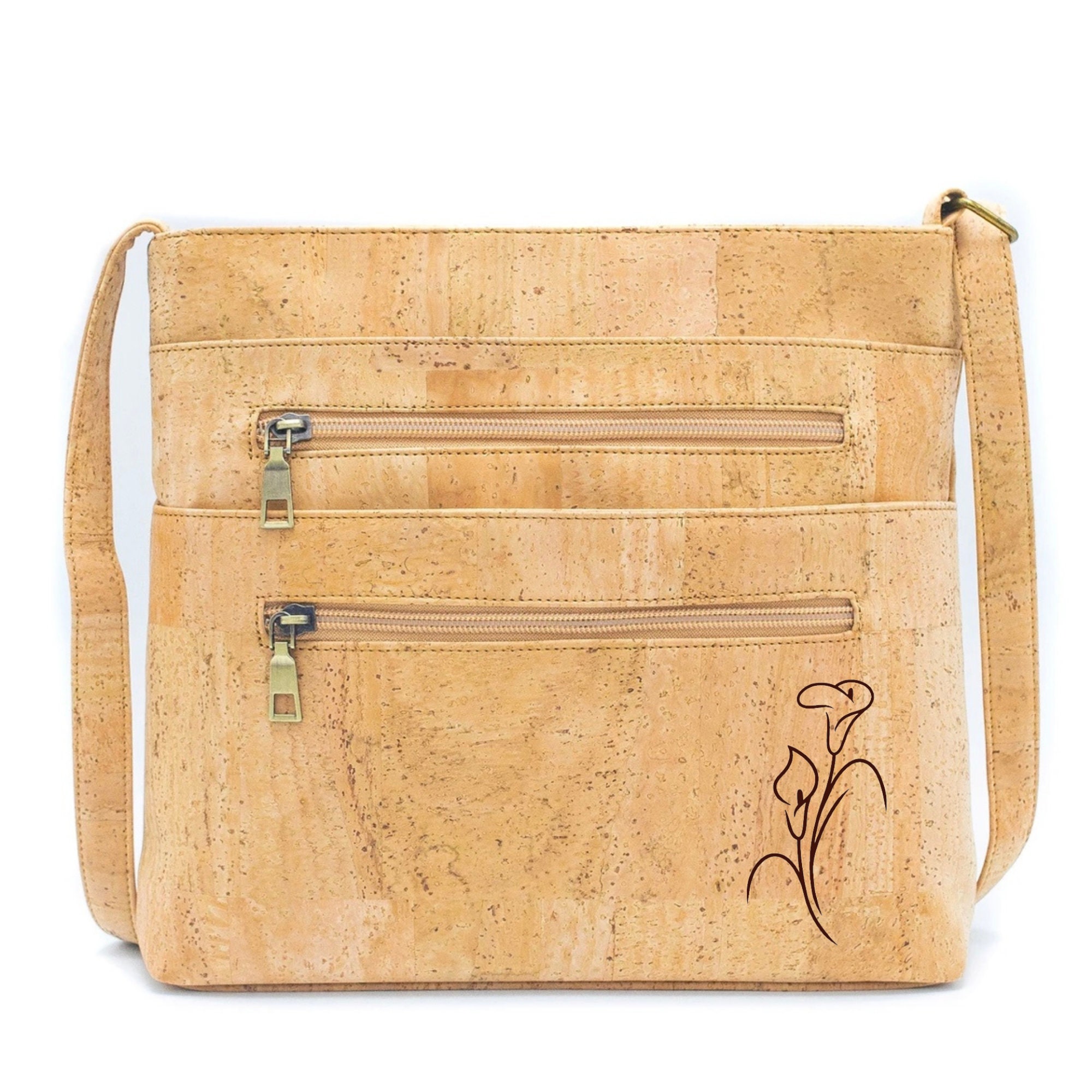 Cork Crossbody Bag, Cork Handbag, Calla Lilly Lover Gift, Floral Purse ...