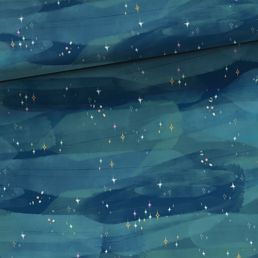 Sparkly Ocean Fabric, Under the Sea Fabric by Half Meter, Pattern ...