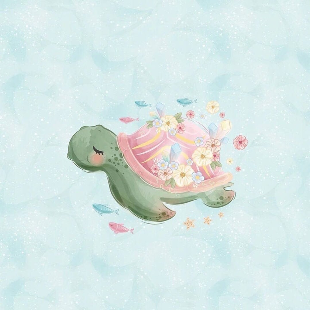 Sea Turtle Fabric Panel, Ocean Fabric, Animals Fabric Decor Quilt ...