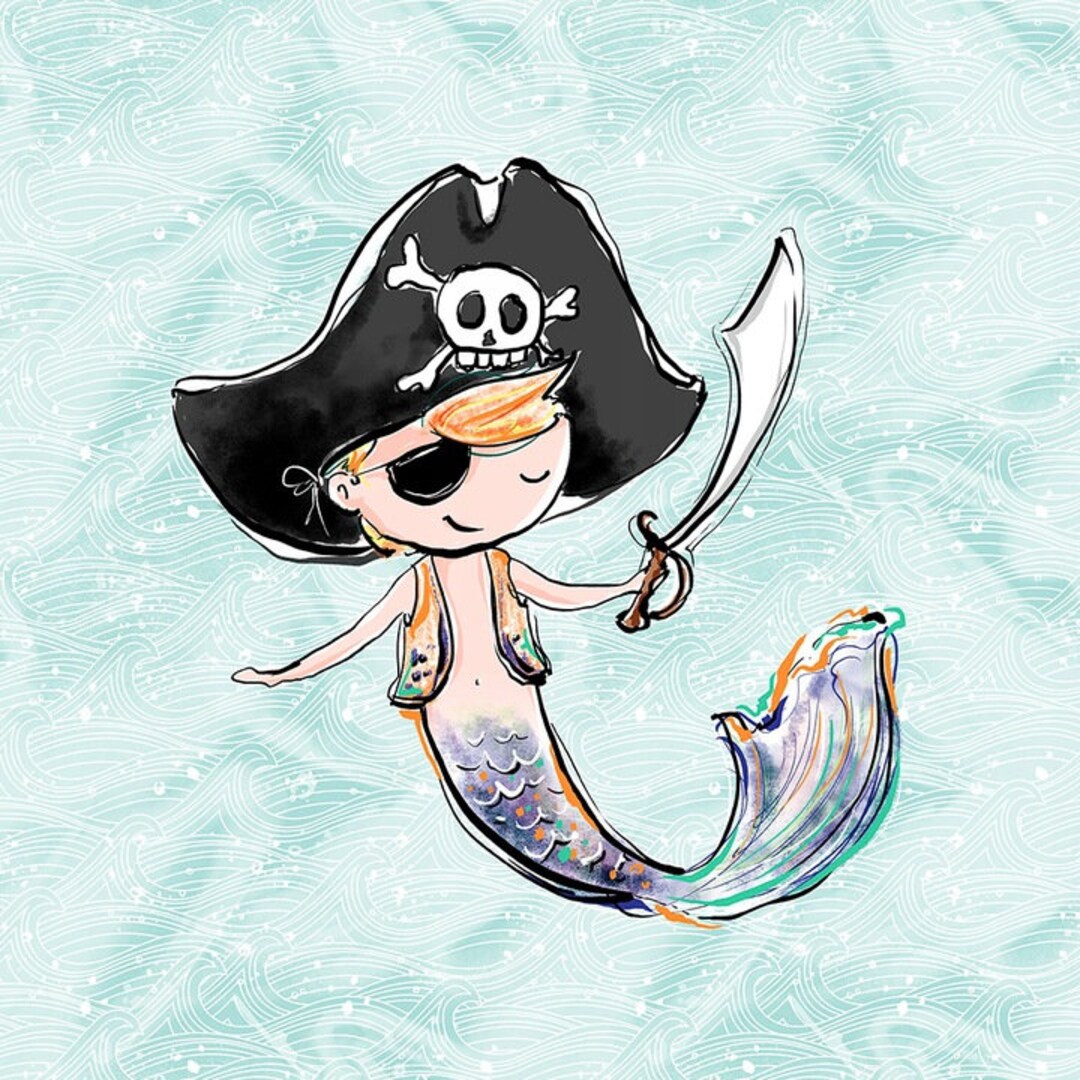 Pirate Fabric Panel, Sea Fabric Panel, Nautical Marine Ocean Fabric ...