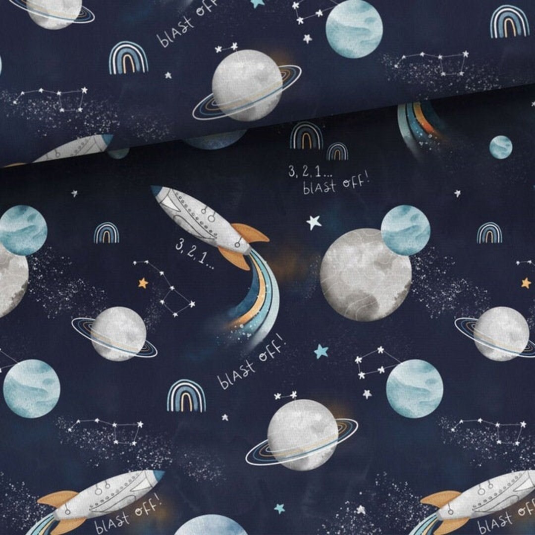 Galactic Fabric by Half Meter, Space Ship Planets Stars Solar System ...