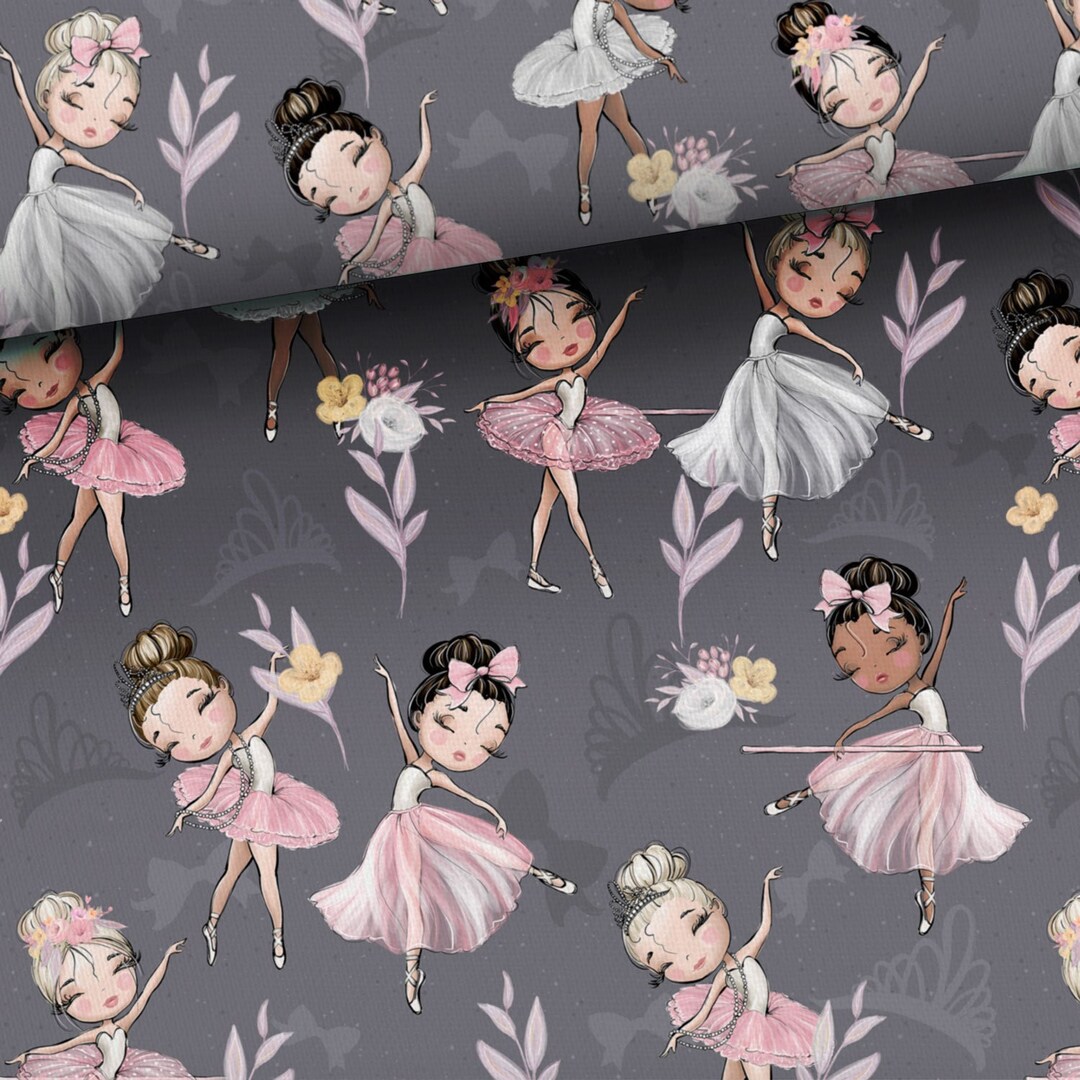 Ballerina Fabric by the Half Meter, Ballet Fabric, Girly Fabric, Dancer ...