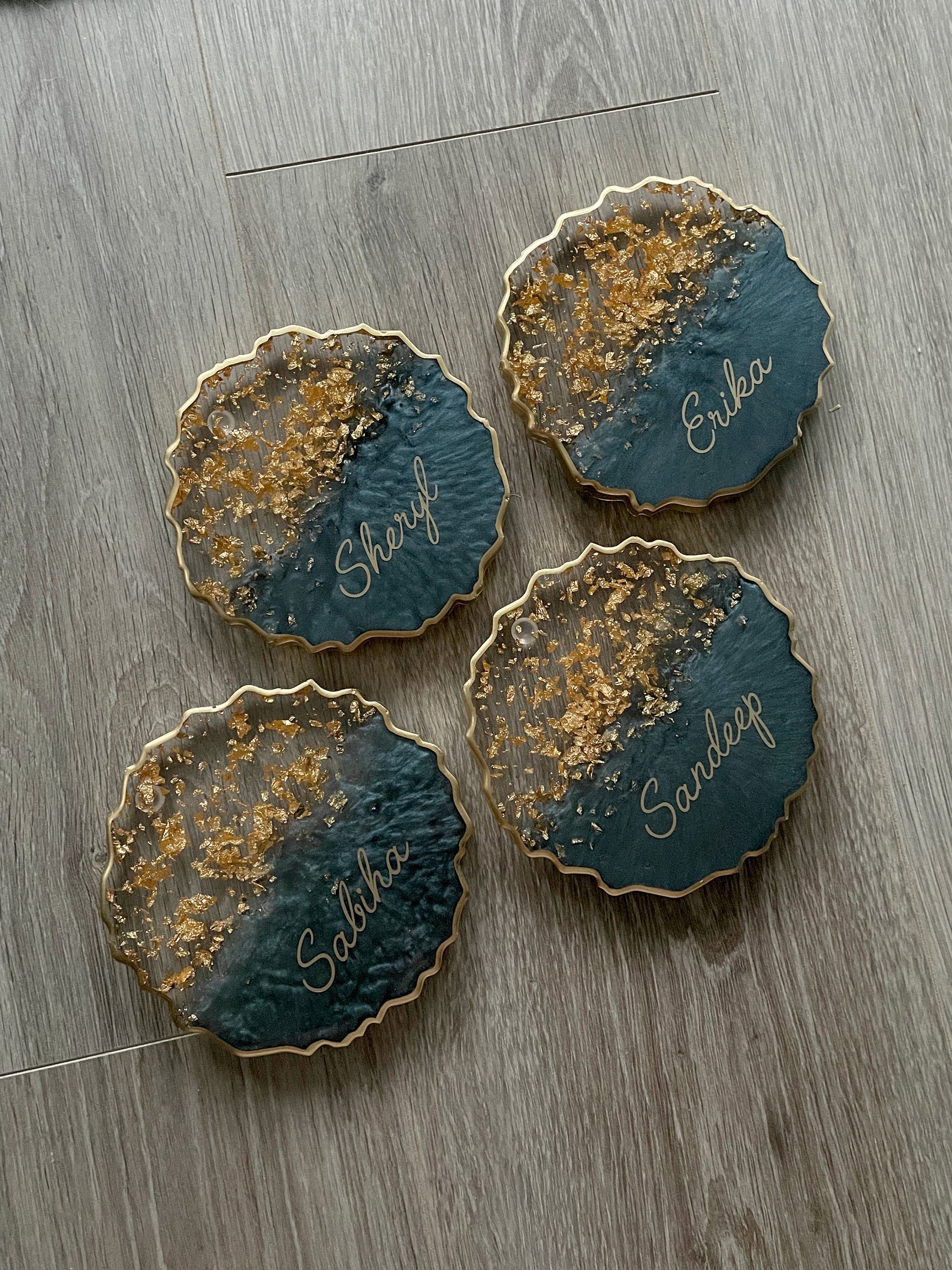 Custom Resin Coasters Jewelry Dish Foil Flakes Gift - Etsy