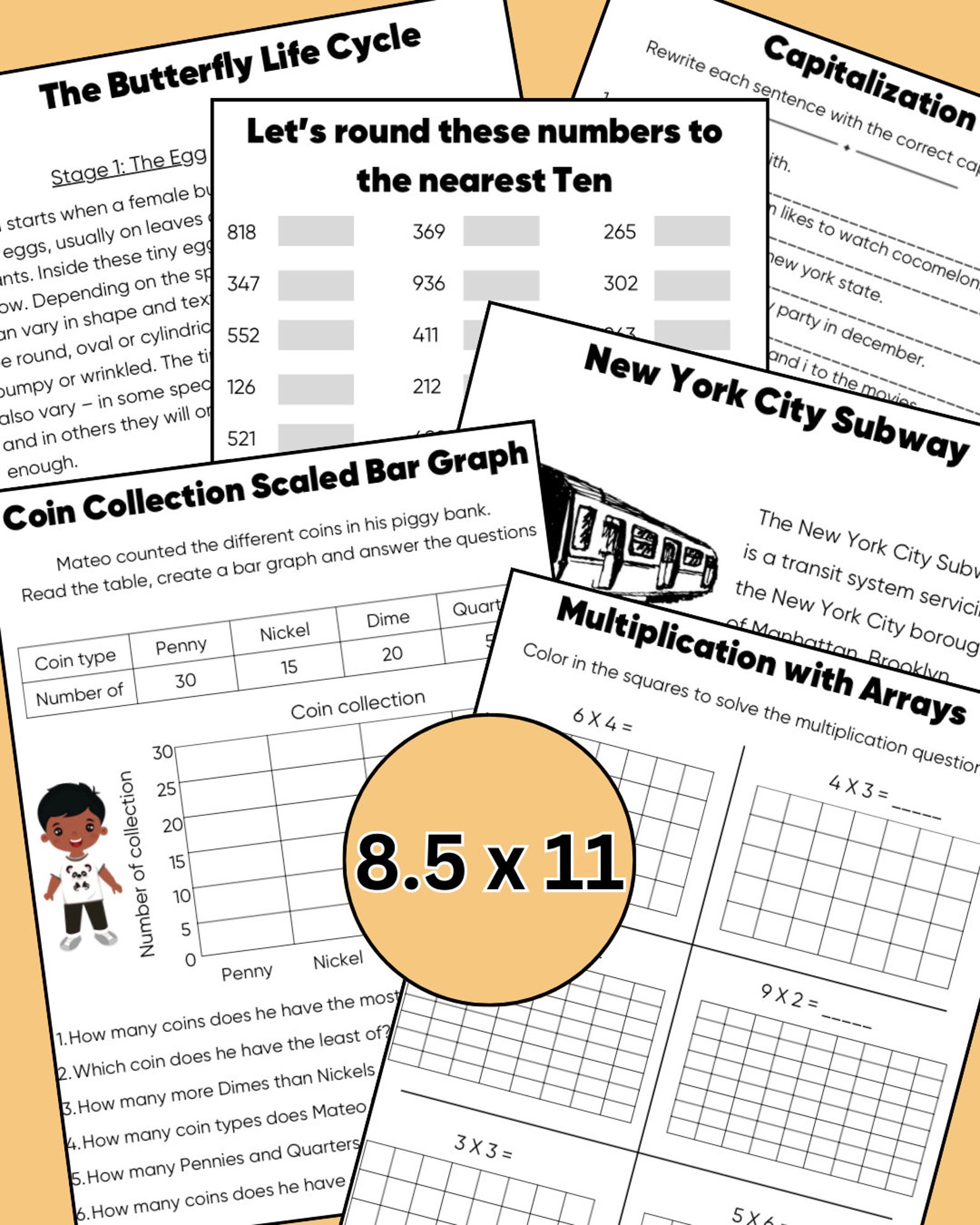 3rd Grade Activity Worksheets, Printable, Math Worksheet, English ...
