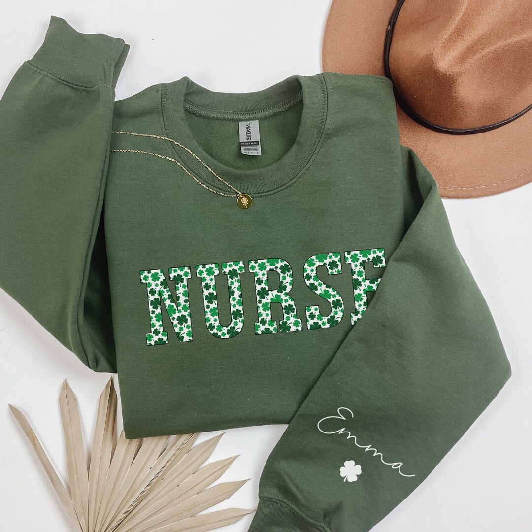 Irish Nurse Shirt, One Lucky Nurse Sweatshirt Nurse St Patricks Day ...