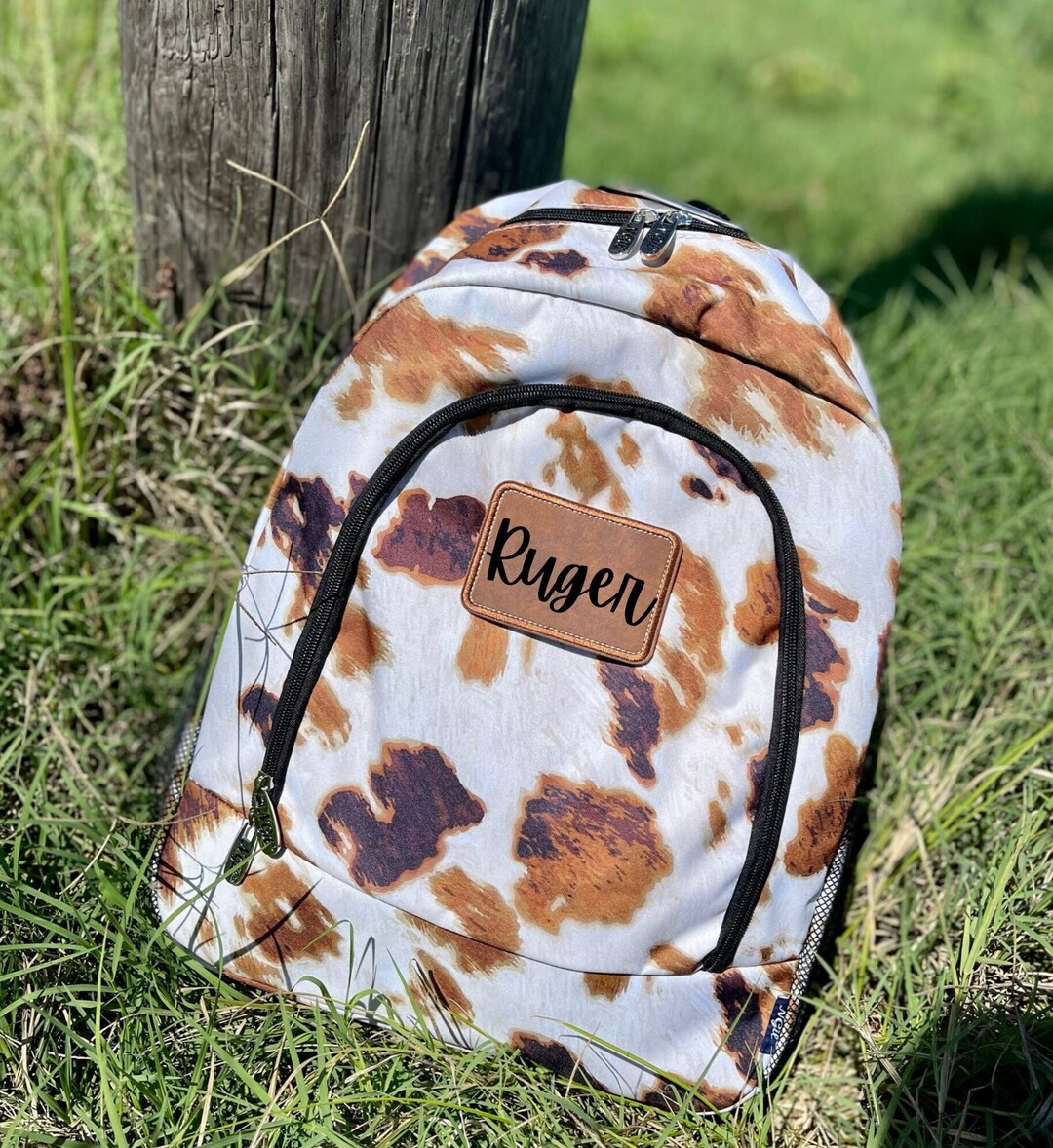 Brown Cow Backpack, Western Backpack, Personalized Backpack, Cowboy ...