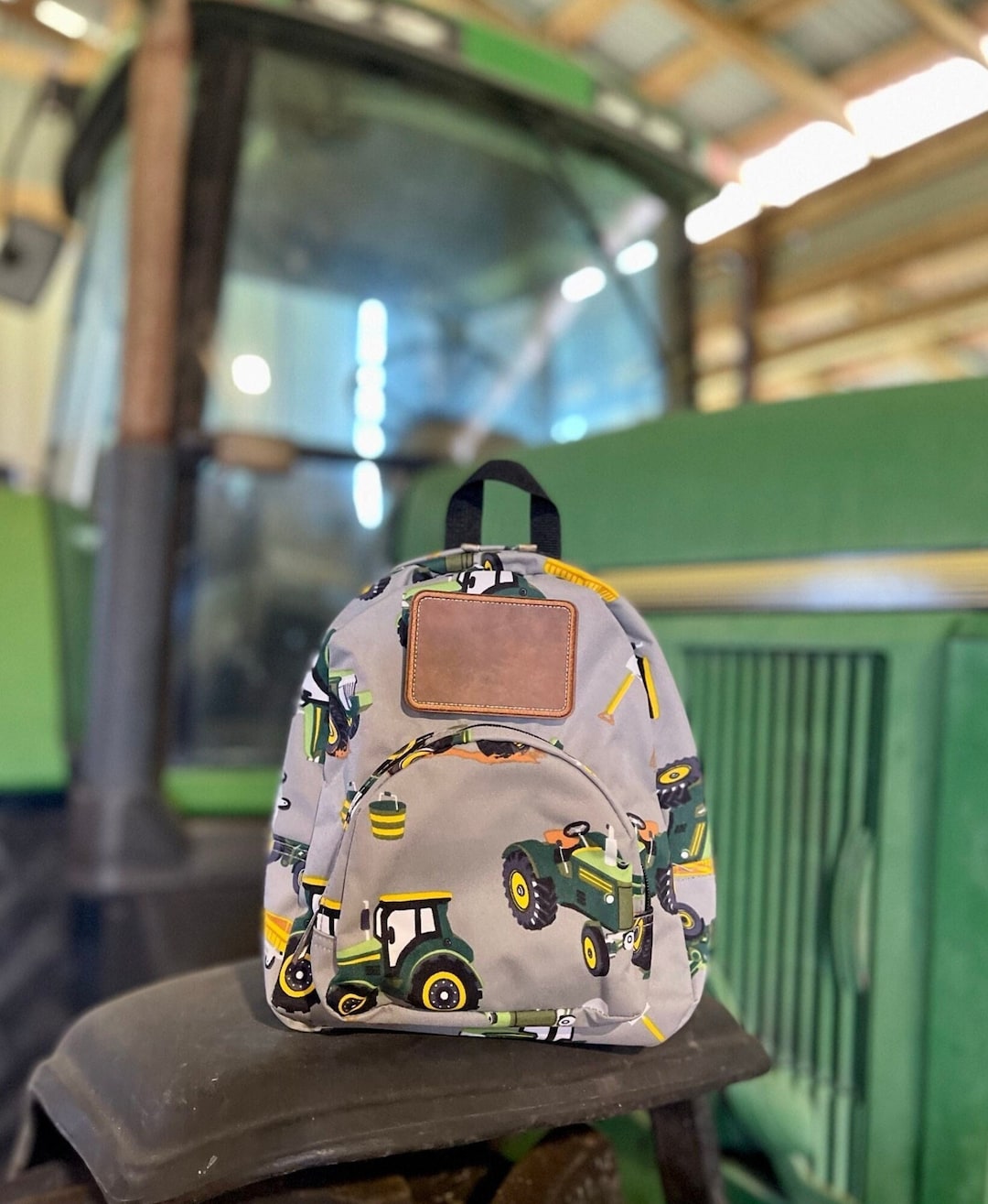 Mini Backpack, Tractor Backpack, Personalized Backpack, Green Tractor ...