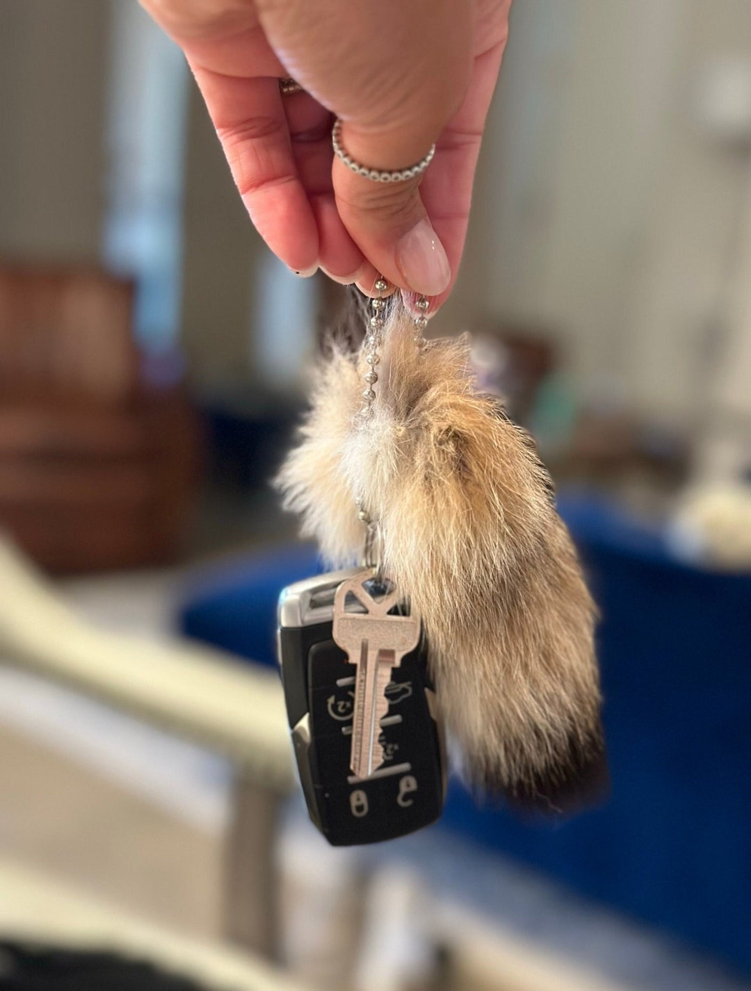 Natural Lynx Tail, Tail Keychain, Lynx Tail Keychain, Western Keychain, Cowboy, Cowgirl, Natural ...