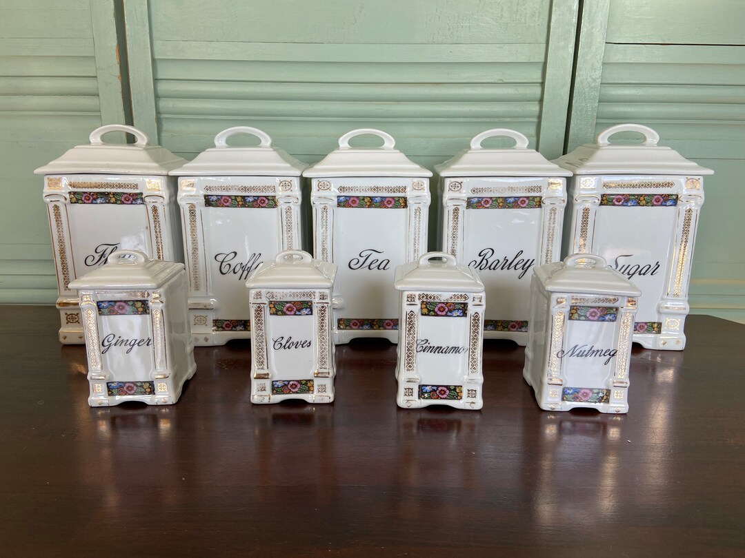 Victoria Porcelain Kitchen Canisters - Etsy