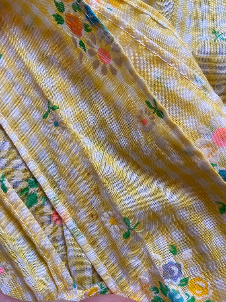 Vintage Gingham and Calico Pastel Pinafore - Etsy