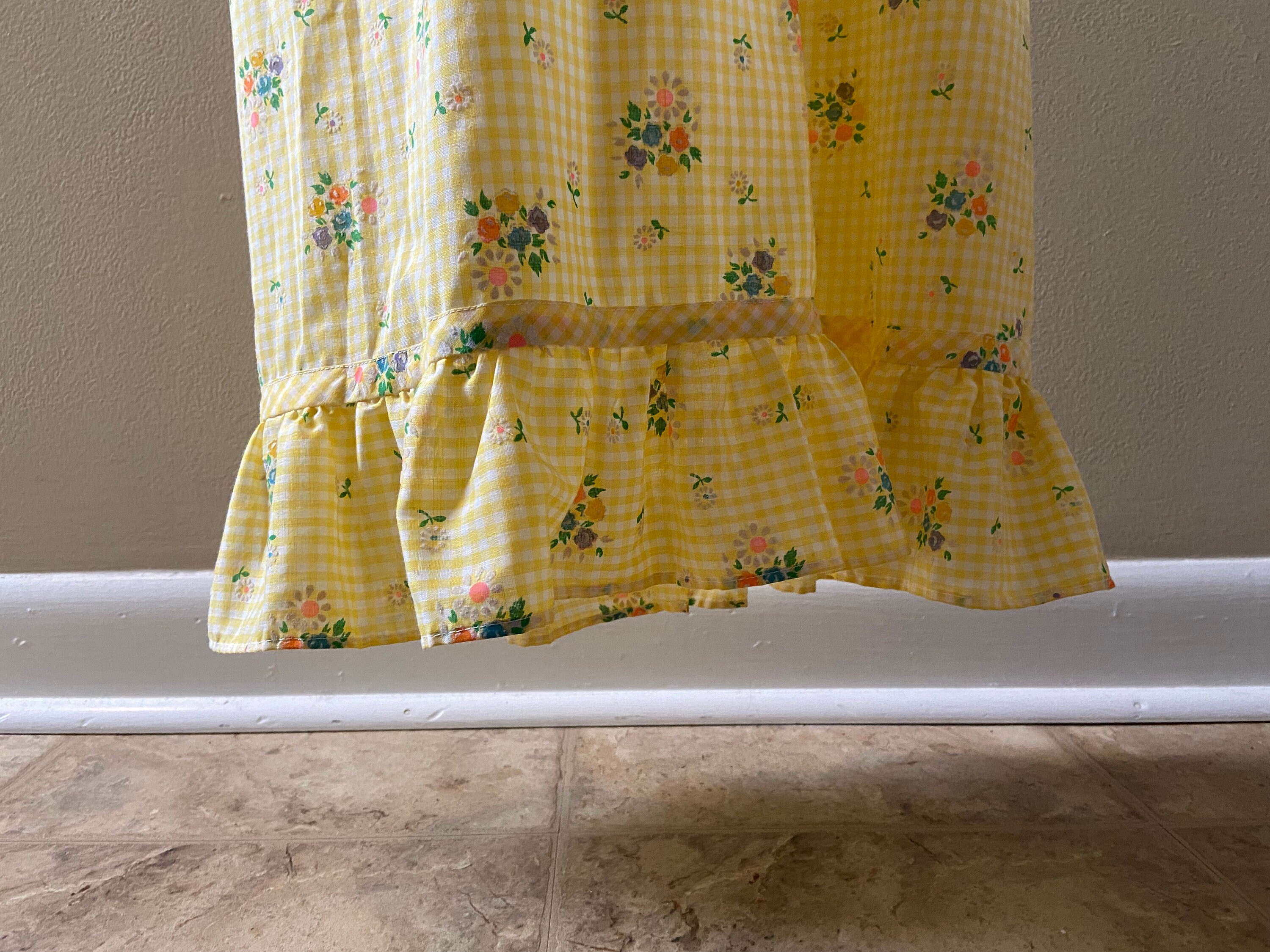 Vintage Gingham and Calico Pastel Pinafore - Etsy