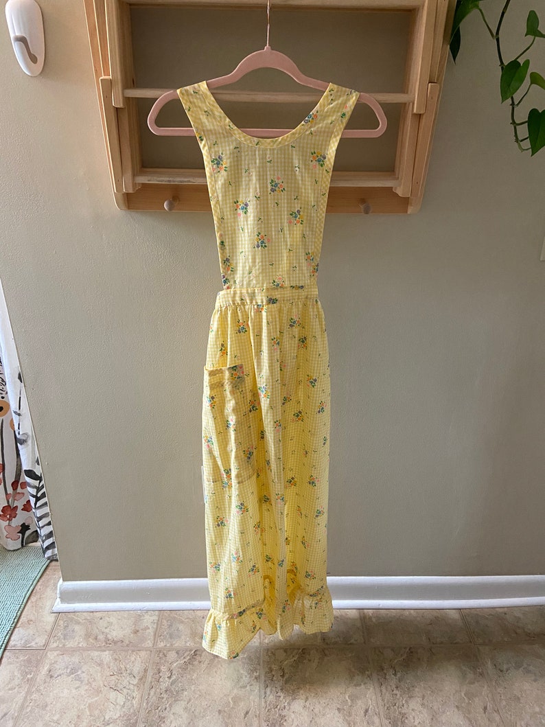 Vintage Gingham and Calico Pastel Pinafore - Etsy