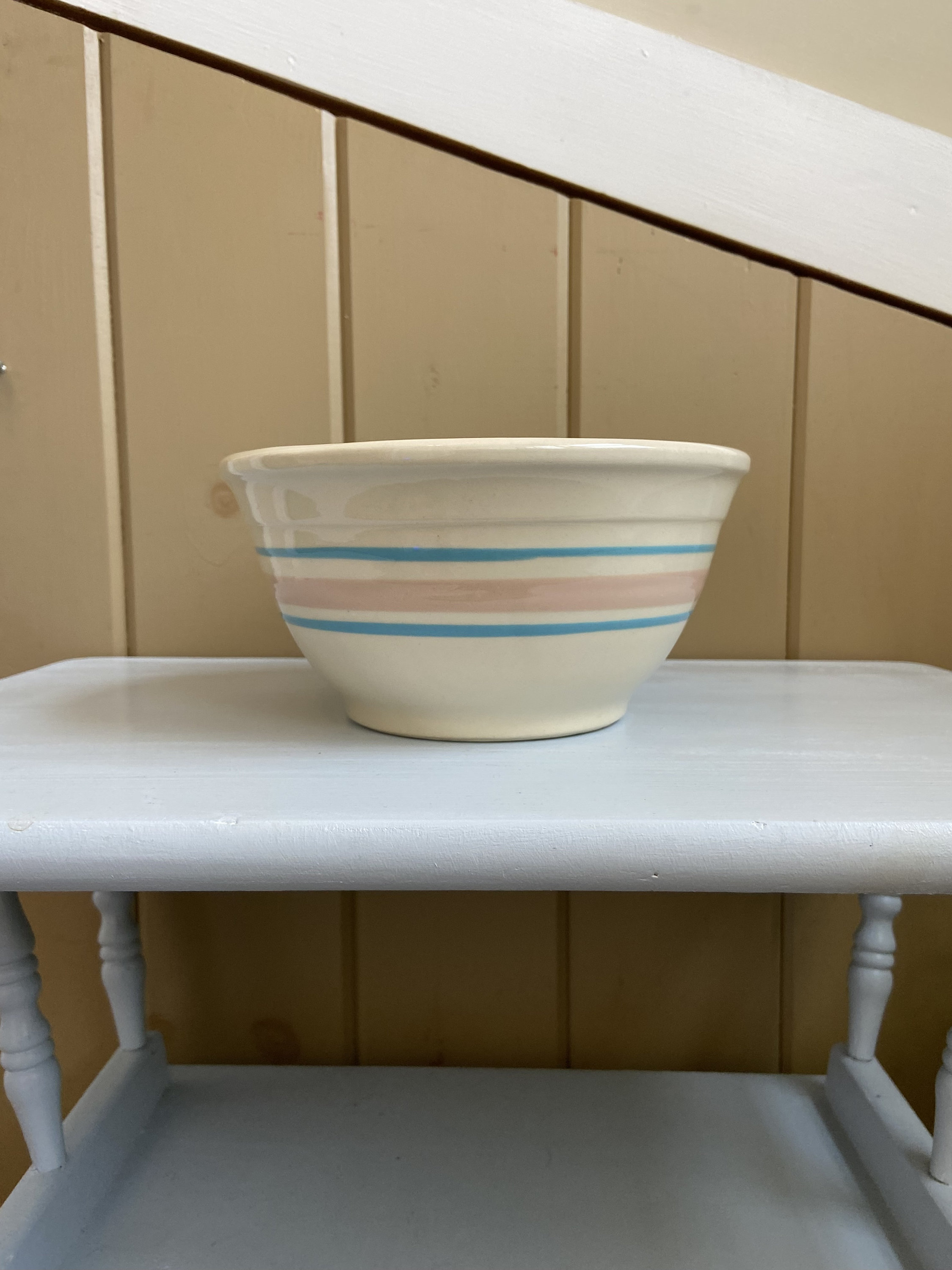 Mccoy Pink and Blue Stripe memories Bowl - Etsy