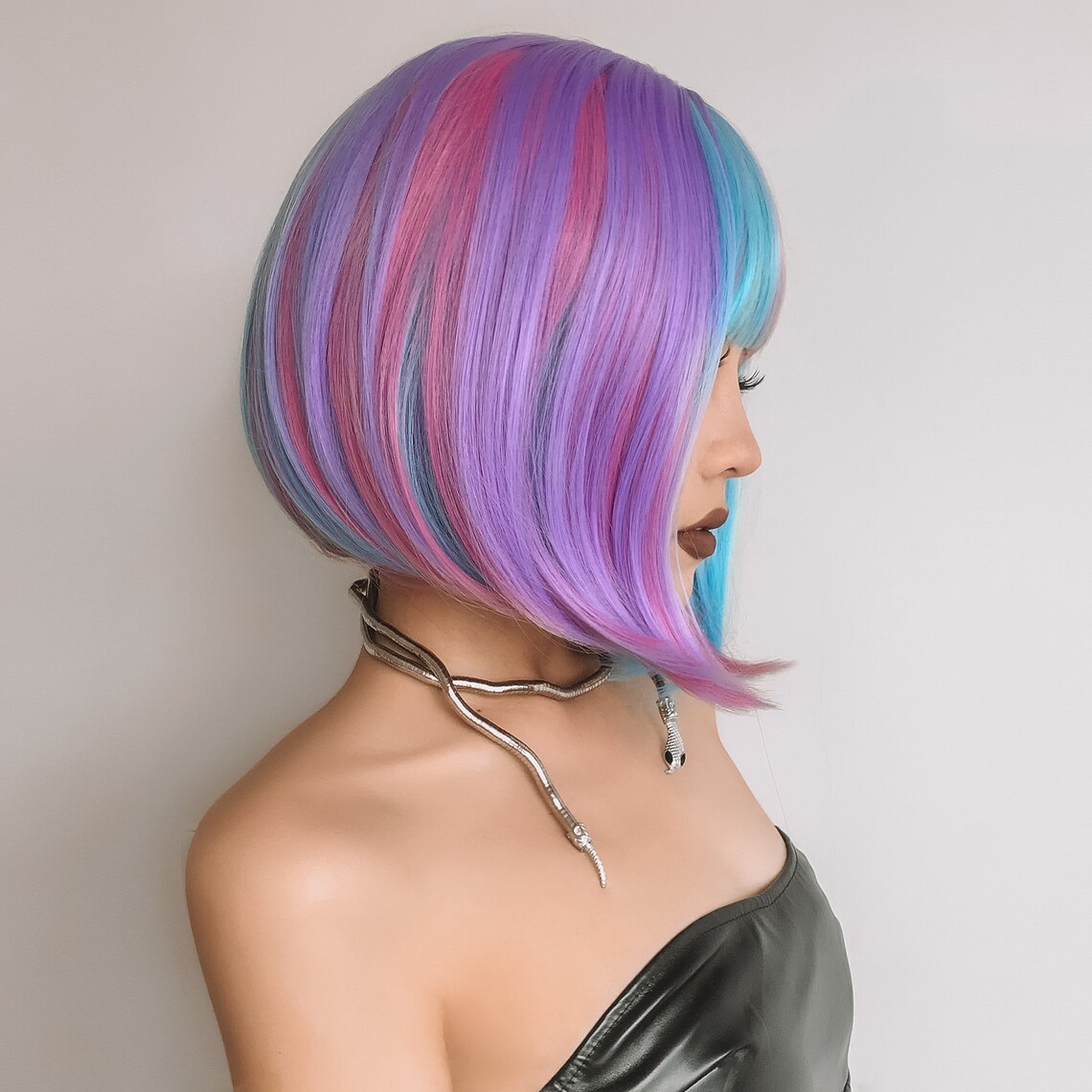 Short Straight Multi Color Bob Wig for Cosplay and Party/ Heat - Etsy