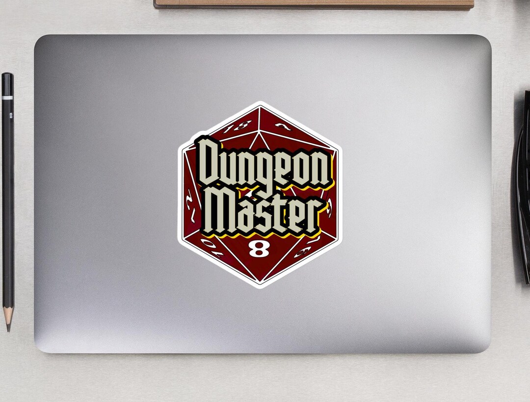 Dungeon Master Red D20 Dnd Dungeon Dad Sticker D&D Christmas Gift ...