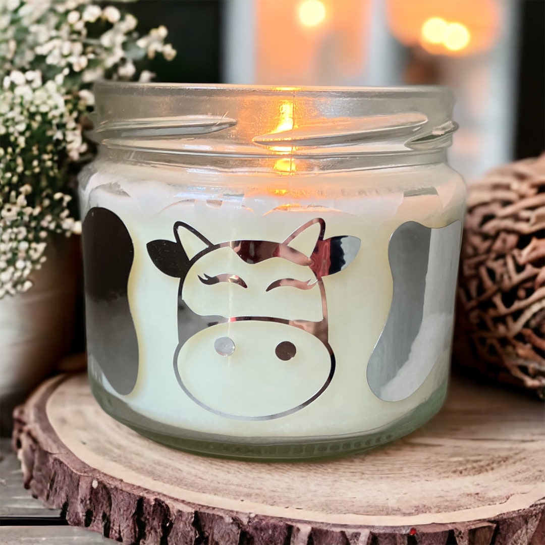 Cow Print Candle, Metallic Silver Print Cute Fun Candle, Animal Lovers ...