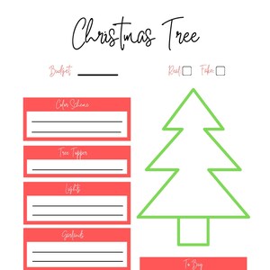 Christmas Tree Planning Sheet| Instant Download| Christmas Tree ...