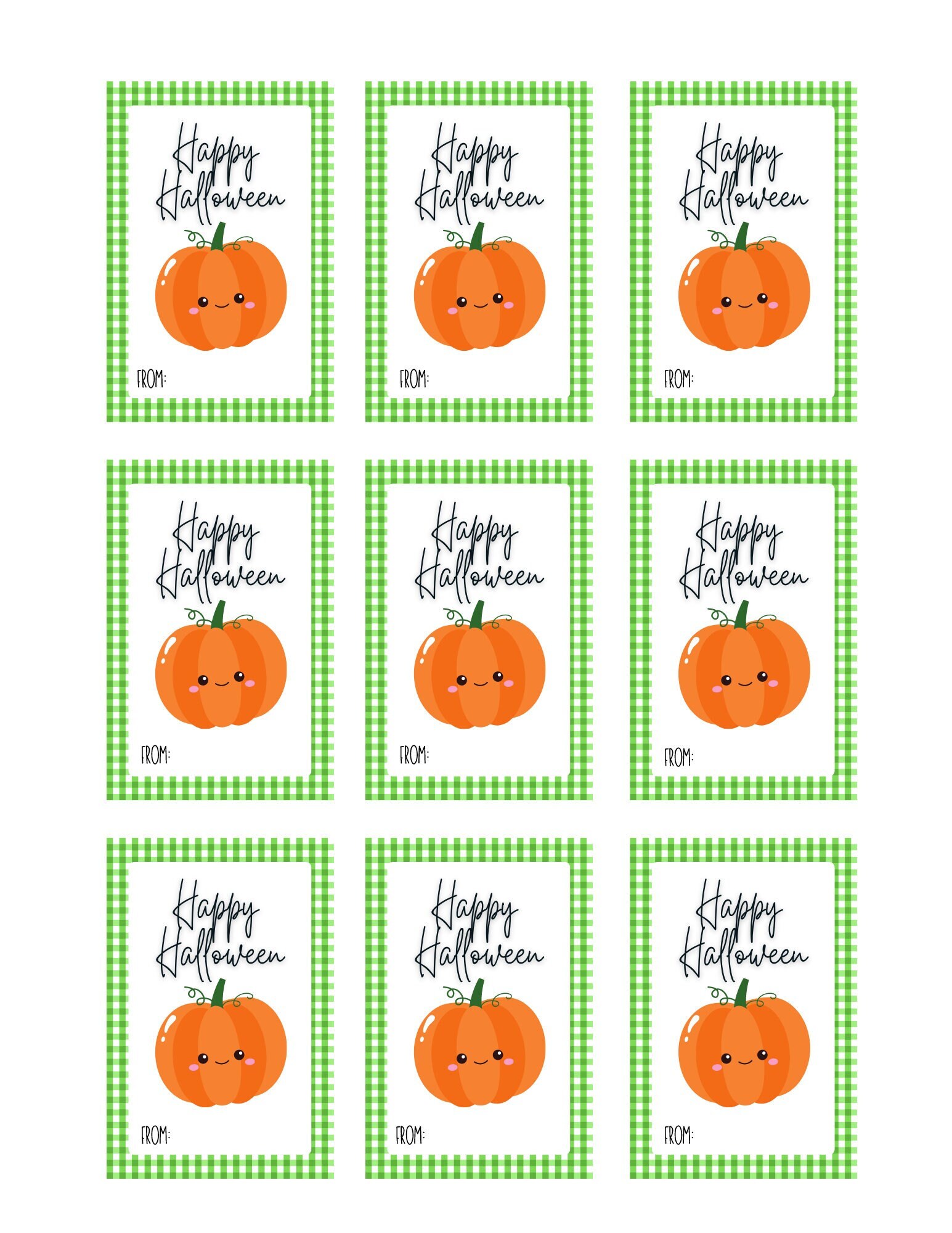 Halloween Gift Tags for Kids Favors |pumpkin |preschool Party Favors ...