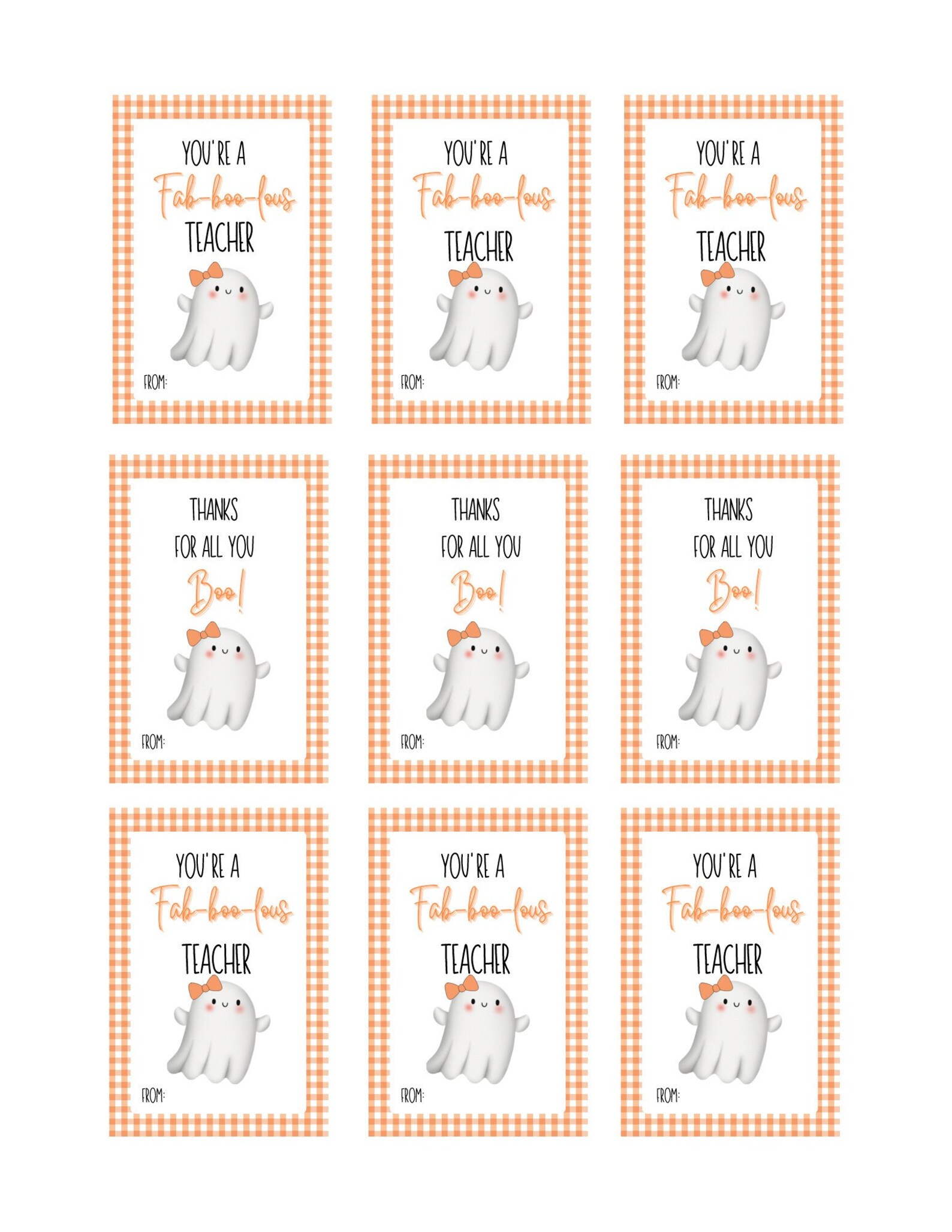 Halloween Gift Tags for Kids Favors |teacher Appreciation Gift Tag ...