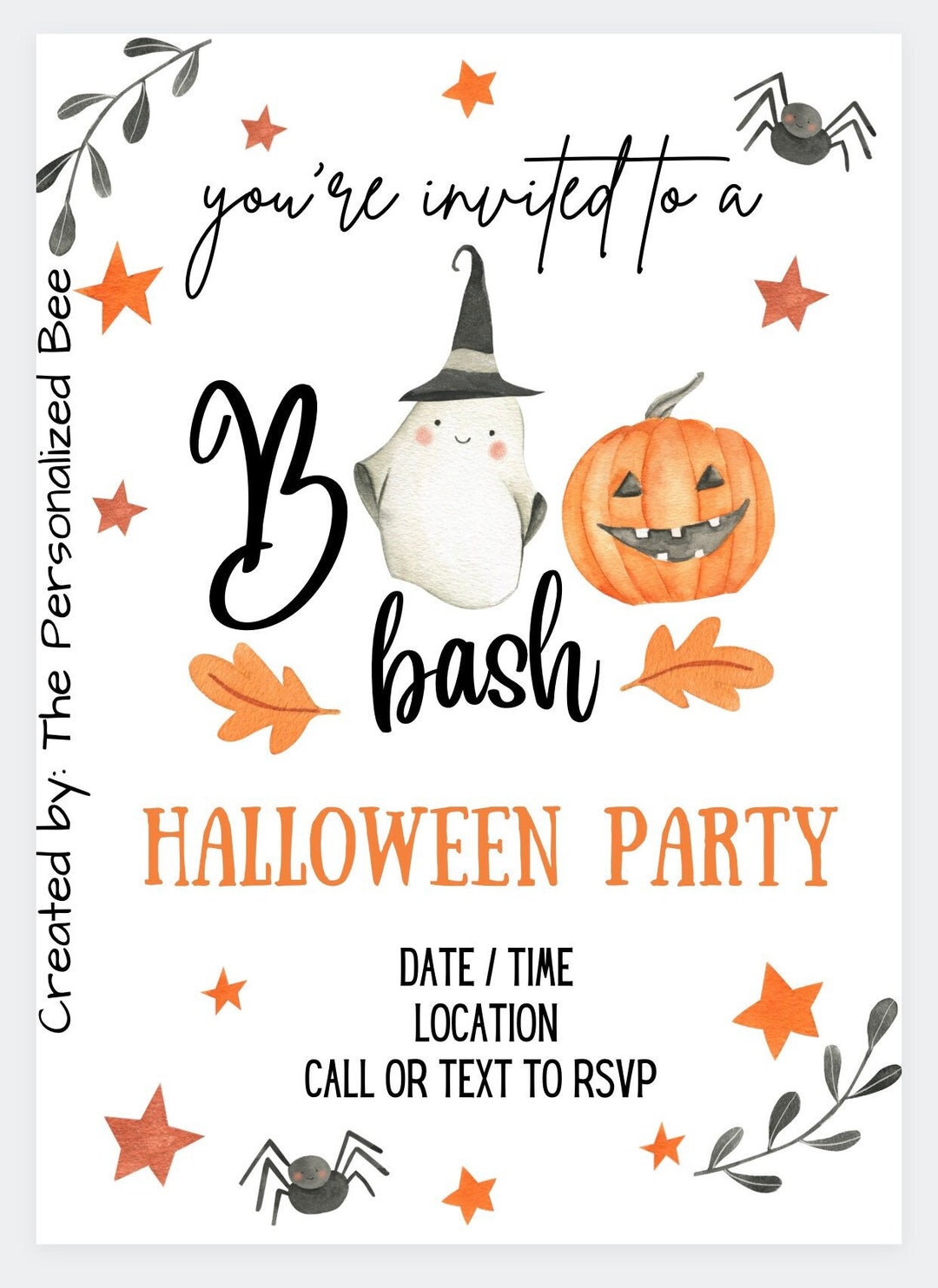 It's a Boo Bash Halloween Party Invitation | Ghost PARTY ...