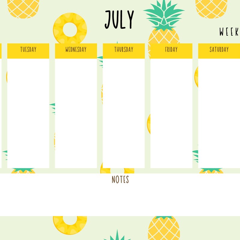 Pineapple Calendar - Etsy