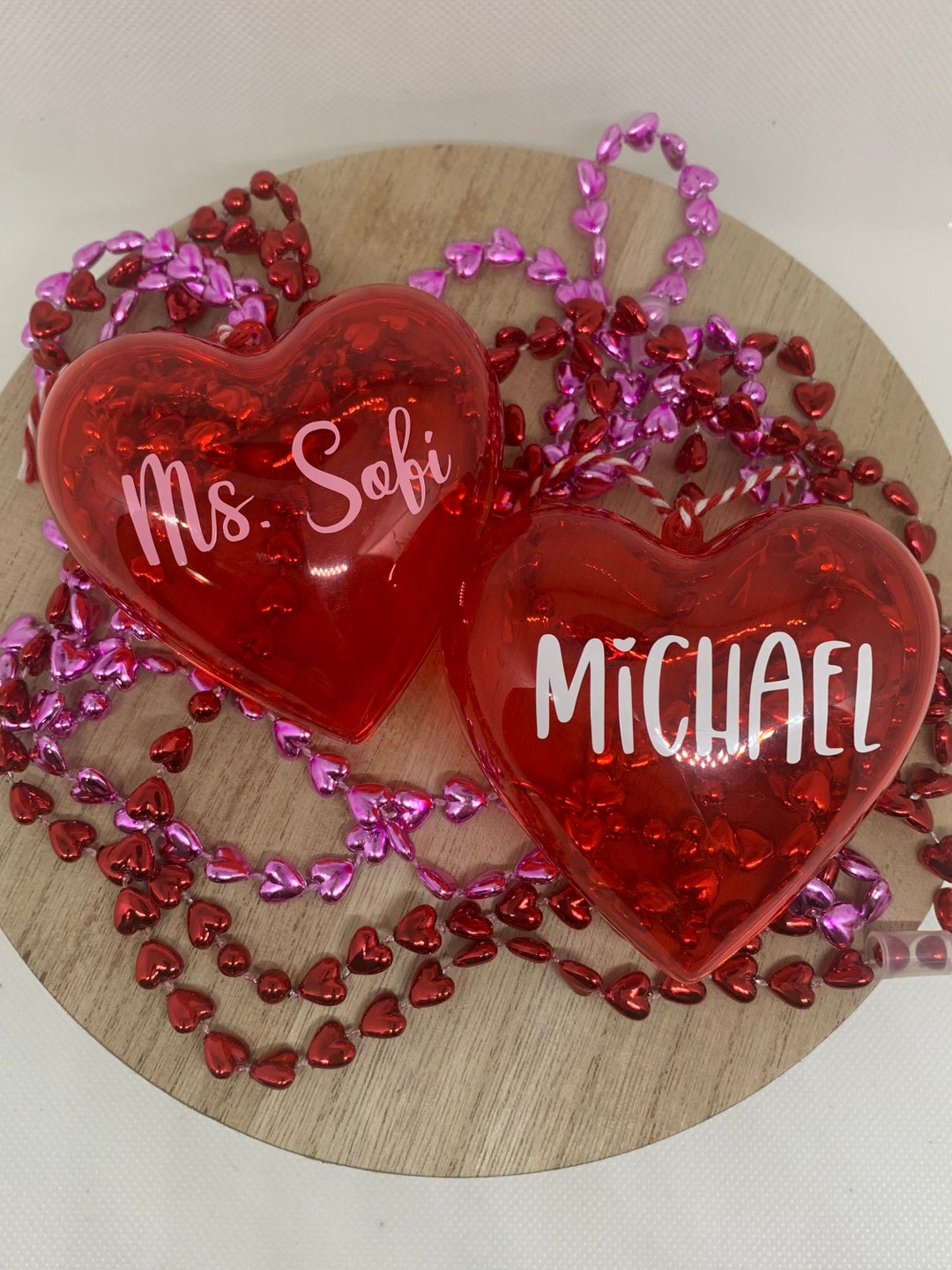 Personalized Valentine's Day Plastic Fillable Hearts for Kids ...