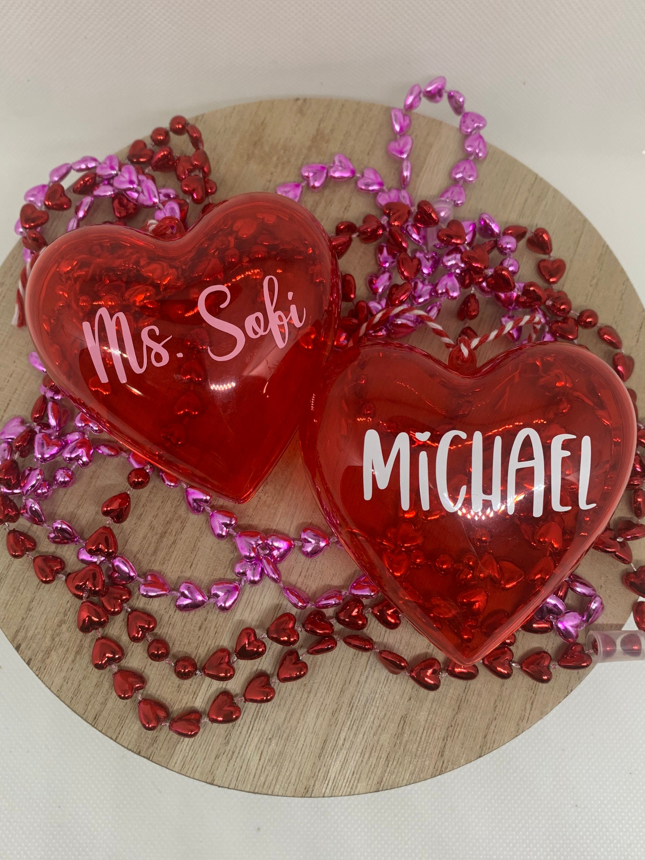 Personalized Valentine's Day Plastic Fillable Hearts for Kids ...