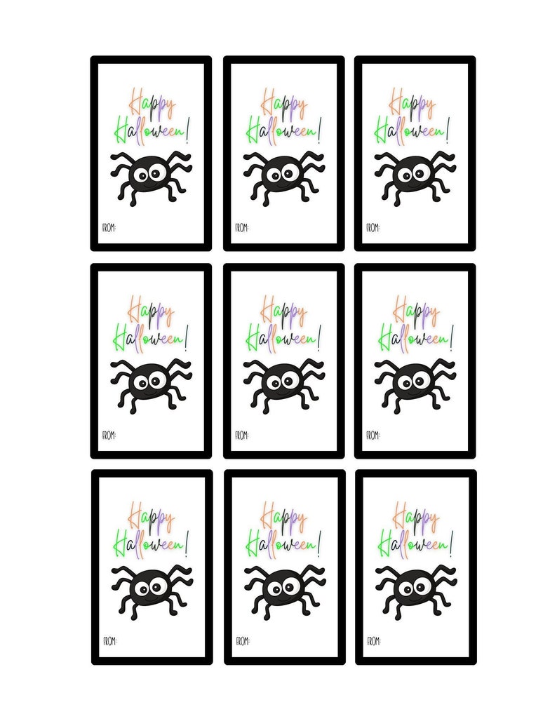 Halloween Gift Tags for Kids Favors |happy Halloween| Spiderweb| Spider ...