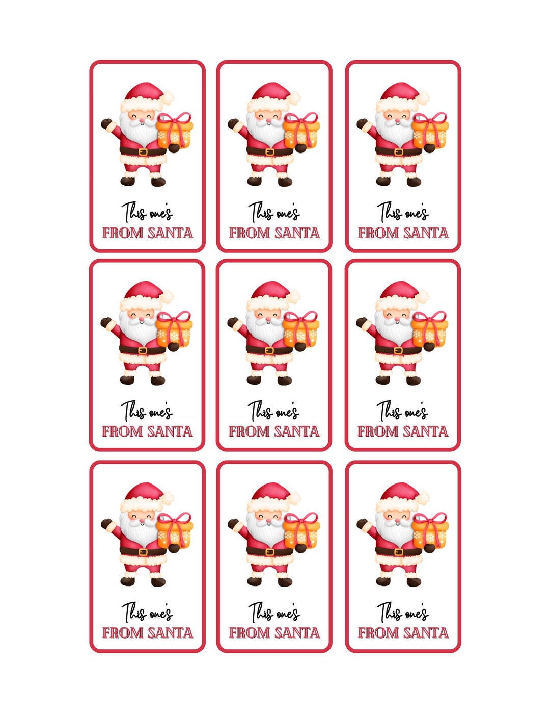 From Santa |christmas Gift Tags| Instant Download| Printable| Santa ...