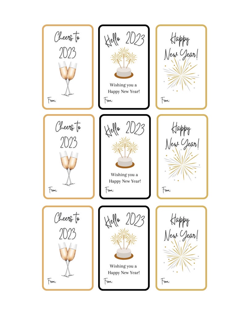 Happy New Year Gift Tag | New Year's Eve Party Stationery| Happy New ...