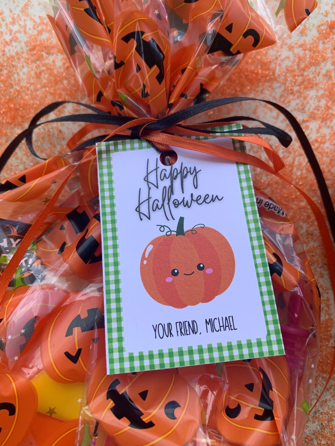 Halloween Gift Tags for Kids Favors |pumpkin |preschool Party Favors ...
