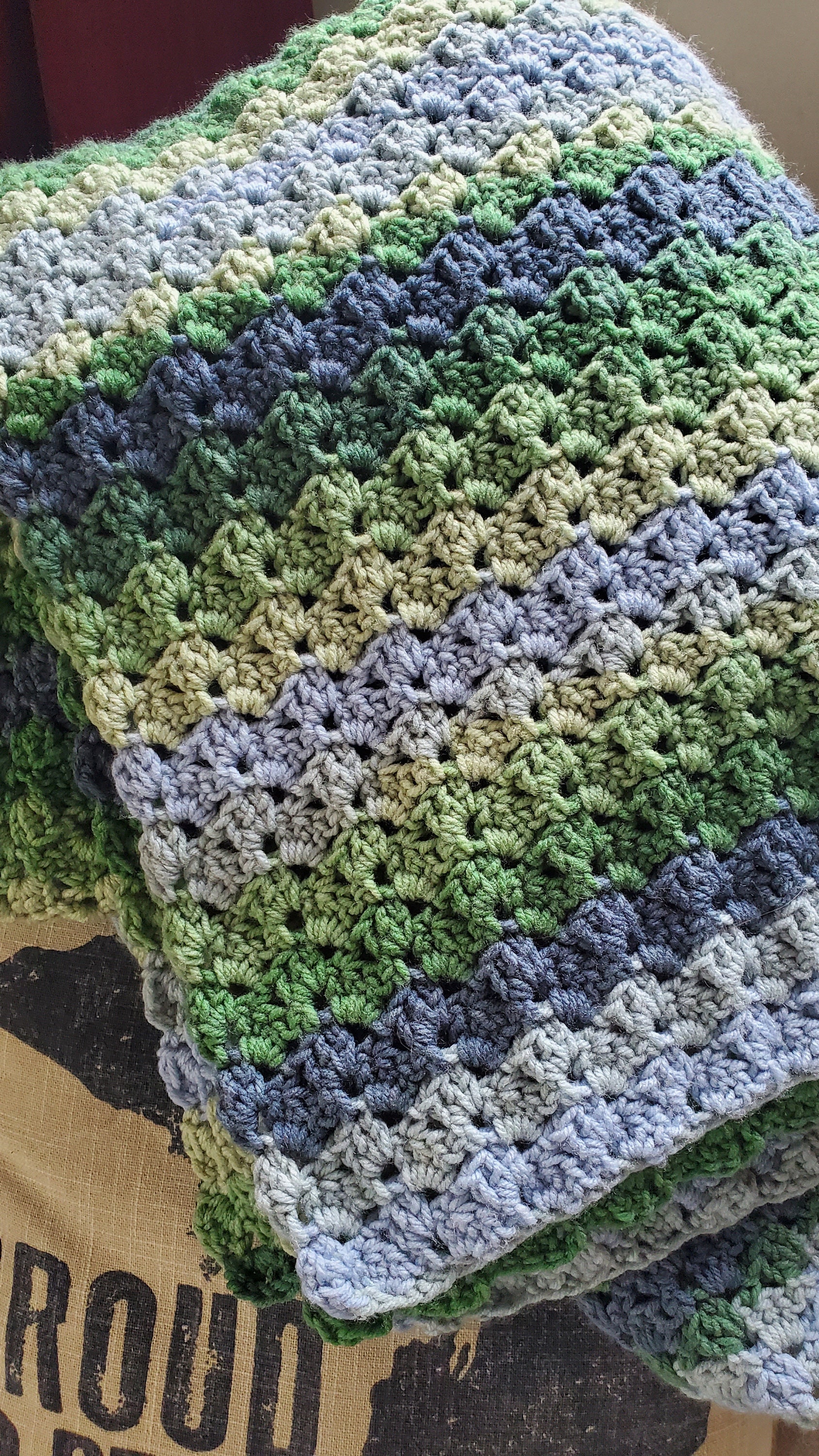 Crocheted Afghan, Shell Stitch Pattern - Etsy