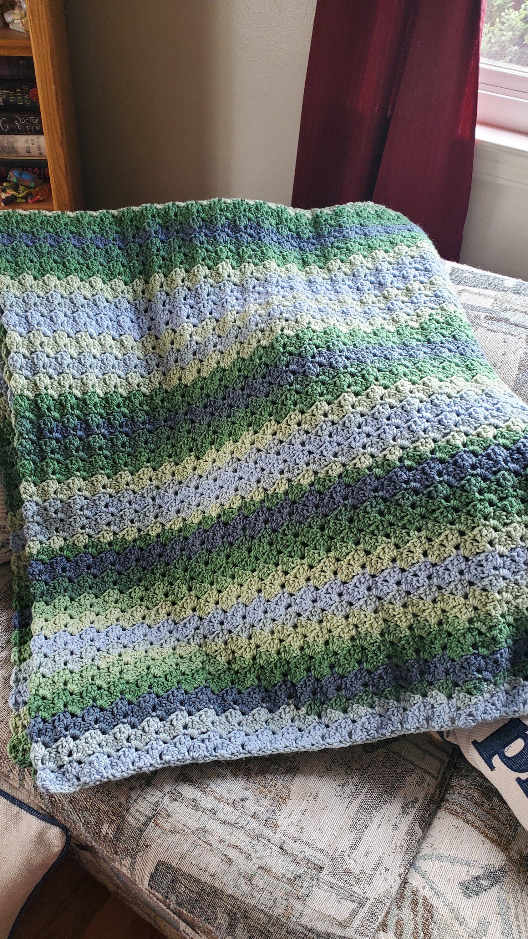 Crocheted Afghan, Shell Stitch Pattern - Etsy